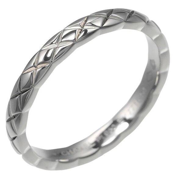 CHANEL | Jewelry | Pre Loved Chanel Coco Crush Quilted Platinum Ring ...